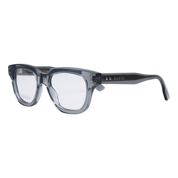 Gucci | Accessories | Gucci Square Eyeglasses Gg219o0350 Full Rim Grey ...